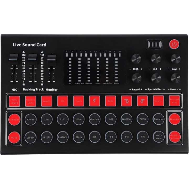 M9 Audio Interface Sound Card Live Voice Mixer External USB Sound Card ...