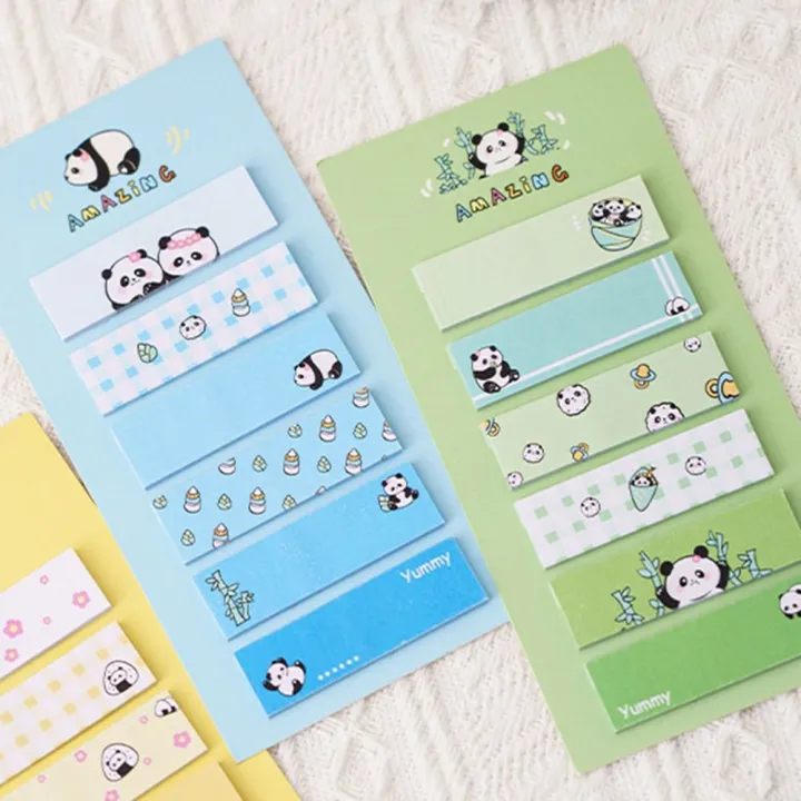 Stationery Kawaii Panda Sticky Notes Cartoon N Times Memo Pad Durable ...
