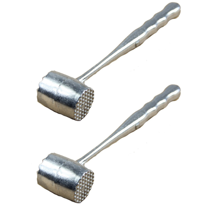 EITGZWAS 2X Two Sides Aluminum Round Meat Hammer Mallet Tenderizer Beef ...
