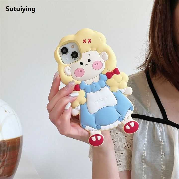 Sutuiying Cartoon wave yellow hair little girl phone case suitable For ...