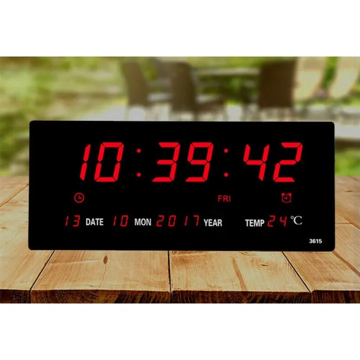 LED Digital Calendar JH3615 Digital LED Wall Clock, Length 36 cm with ...