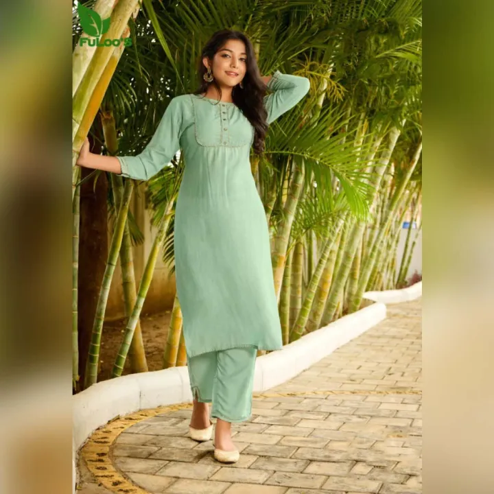 FuLoo’S GL Kosh Rayon Kurtis with Pants #04 | Daraz.com.np