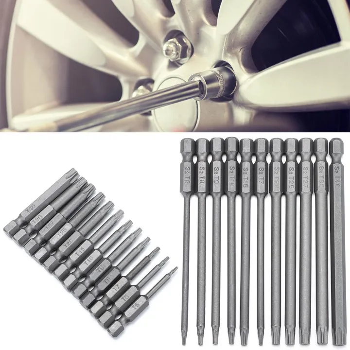 S2 T5~T40 Magnetic Flat Head Security Bit Set Torx Screwdriver Bit ...