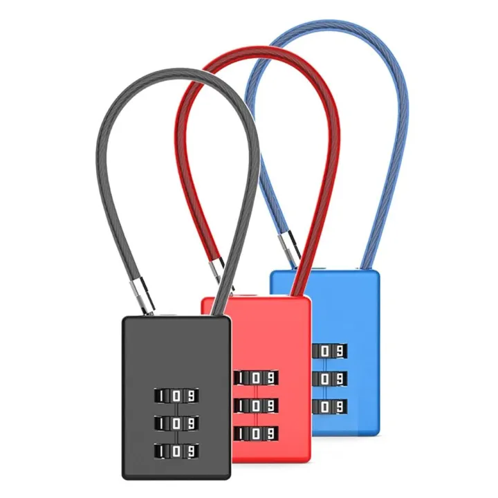 School bag portable combination lock password Portable bit wire rope 3 ...