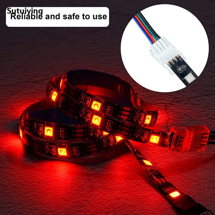 Sutuiying 10pcs 4 Pin LED Connector 10mm RGB LED Strip to Wire ...