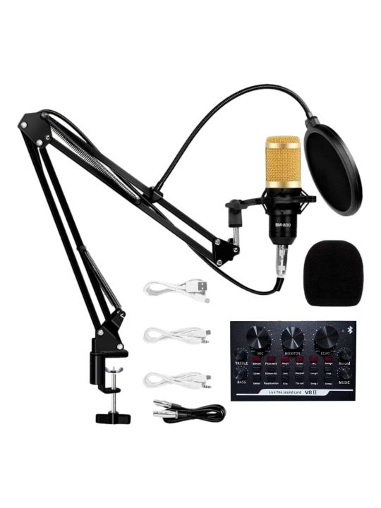 BM 800 Condenser Microphone With V8 Sound Card | Daraz.com.np