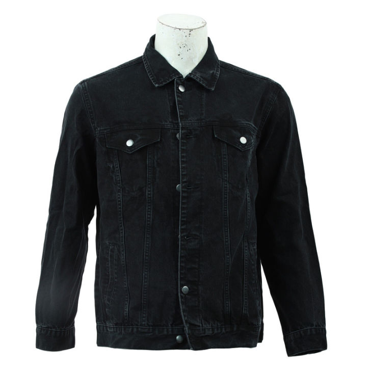 Black Jeans Back Printed Denim Jacket For Men's | Daraz.com.np