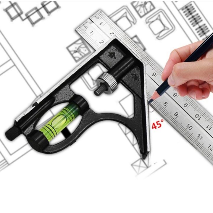 New style Measure ruler right angle square try adjustable combination ...