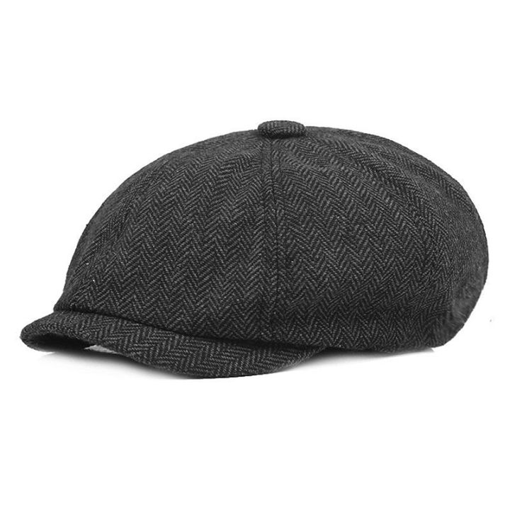 Mens Baker Boy Hat Peaky Newsboy Country Herringbone Flat Cap Winter ...