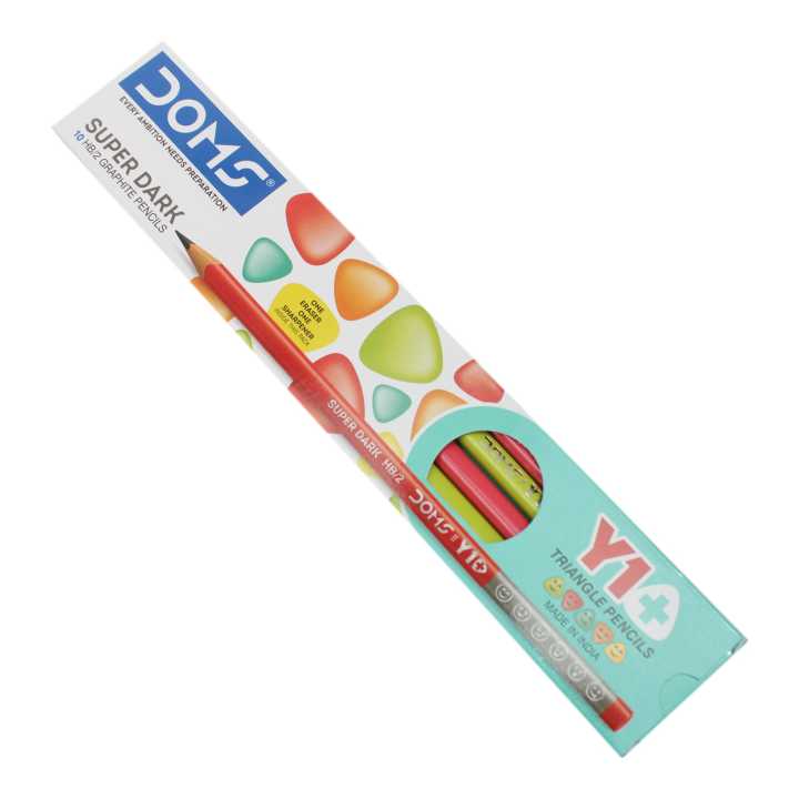 Doms Pencil Set With Eraser And Cutter 10 Pcs | Daraz.com.np