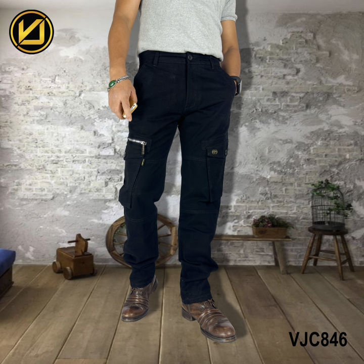 VIRJEANS (VJC846) Stretchable Cargo Box Pant For Men-Black | Daraz.com.np