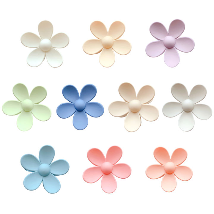 Flower Hair Claw Clips Matte Hair Jaw Clamp Clips Large Hair Styling ...