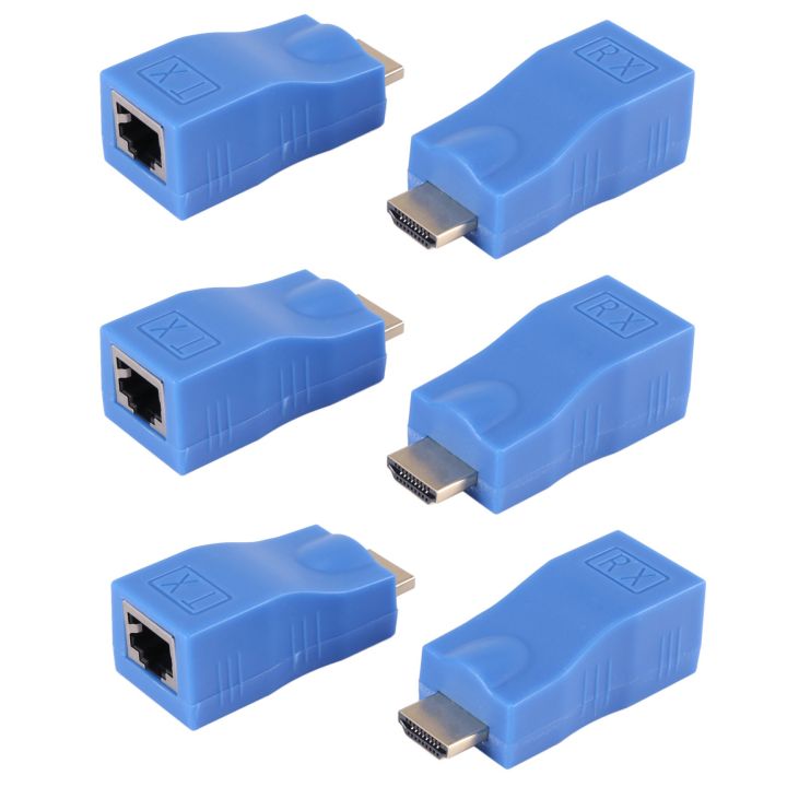 3X Extender to Rj45 Lan Network Extension Transmitter Receiver Tx Rx ...