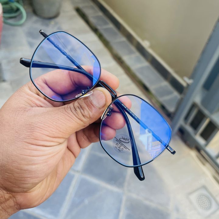 Blue Ray Cut Glass Using Mobile TV And Laptop Full Black Metal Frame ...