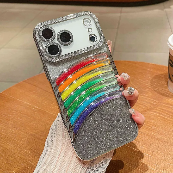 HOCE New Rainbow Flowing Sand Phone Case For iPhone 17 16 15 14 13 12 ...