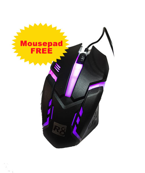 R8 1602 Optical LED Gaming Mouse | FREE Mousepad | 100% Genuine | Daraz ...