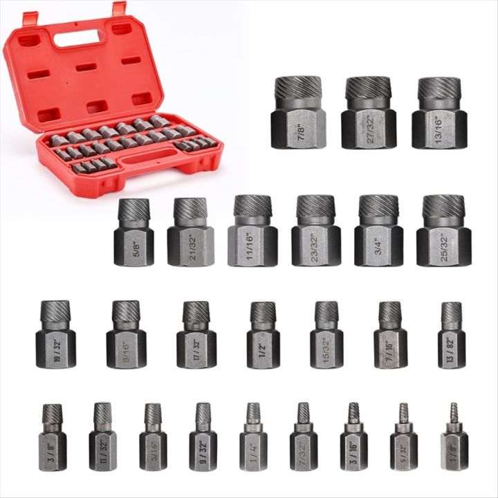 25Pcs Spiral Nut Extractor Double Head Screw Extractor Set Multi-Spline ...