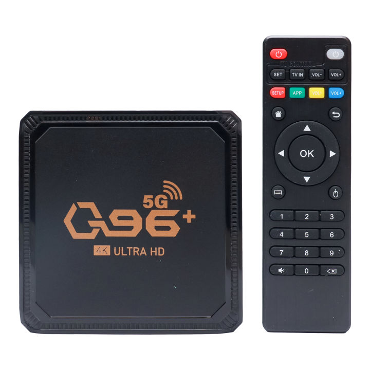 Q96+ 4K Ultra HD Set-Top Box For Android TV Box (4+32) GB | Google Assistance Build-In | Dual ...