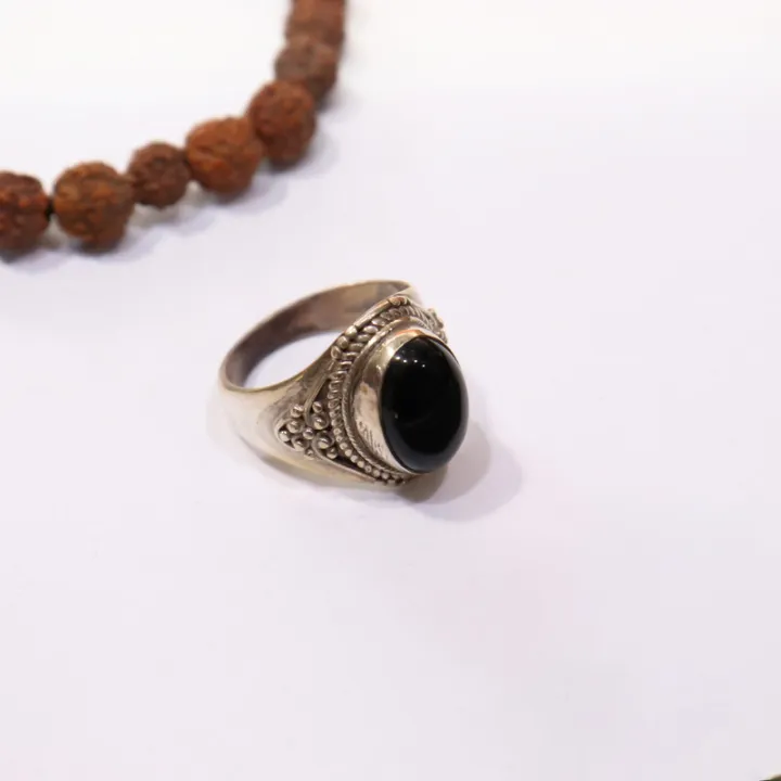 Black Onyx Pure Silver Ring For Men | Daraz.com.np
