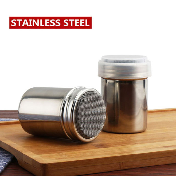 Stainless Steel Cocoa Flour Coffee Sifter Flour Sugar Icing Mesh Sifter ...