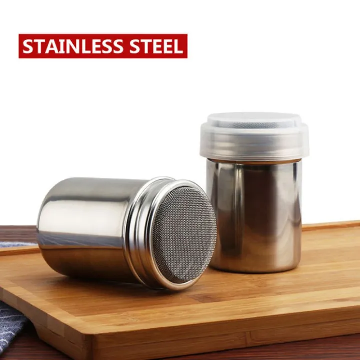 Stainless Steel Cocoa Flour Coffee Sifter Flour Sugar Icing Mesh Sifter ...