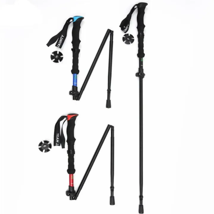 Comfort Handle Aluminum Outdoor Trekking Poles EVA 4 Section Country ...