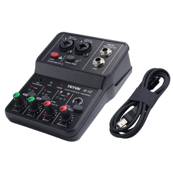 10X Q-12 Sound Card Audio Mixer Sound Board Console Desk System ...