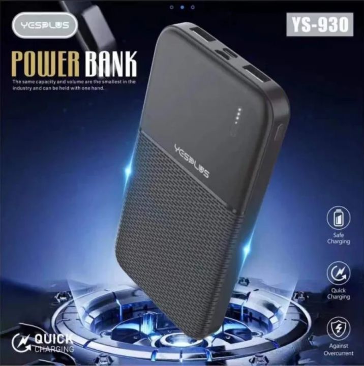 YESPLUS YS-930 10000mAh powerbank 2.4A Super Fast Charging- 2 Input 2 ...