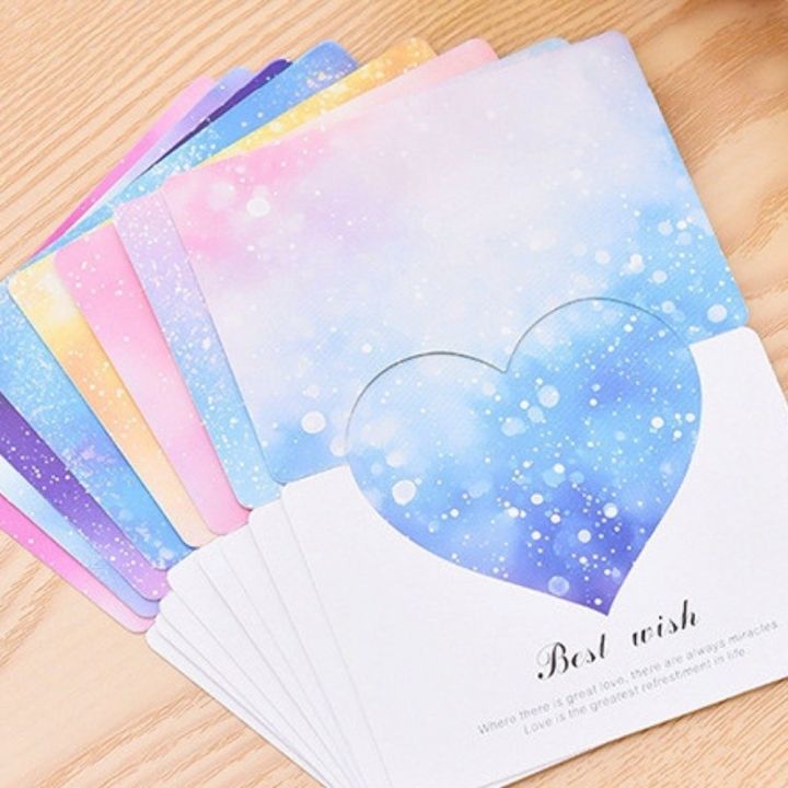 100pcs Creative 3D Starry Sky Heart Greeting Cards Romantic Paper ...