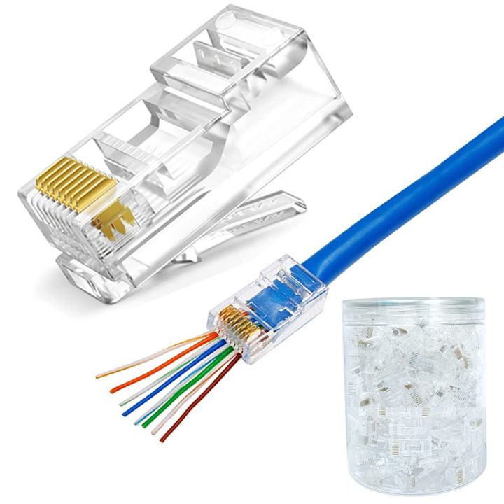 Pass-Thru RJ45 CAT6, Pass Through Connectors-25pcs | Daraz.com.np