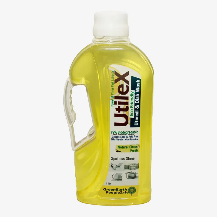Yellow Utilex Biodegradable Utensil & Dish Wash Liquid 1L | Daraz.com.np