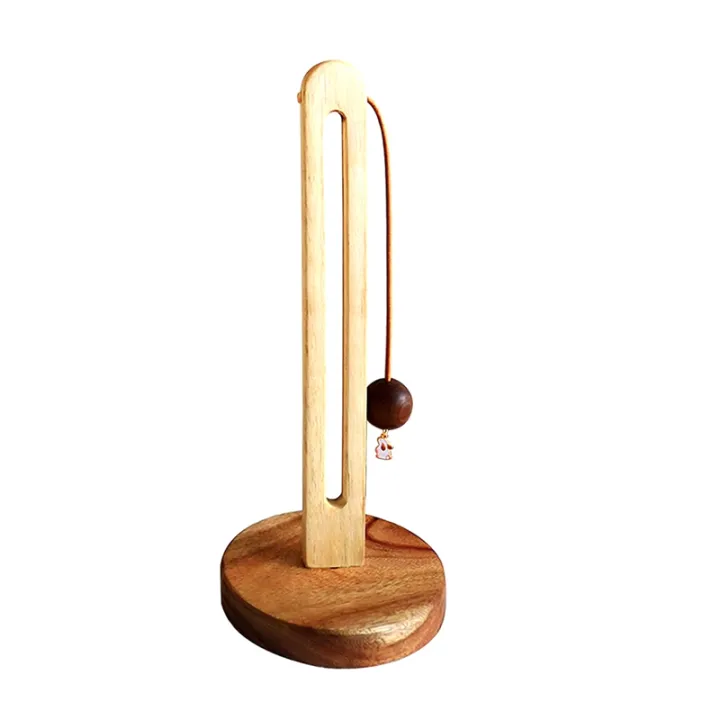 Wooden Stand Up Paper Towel Roll Holder One-Handed Kitchen Paper Towel ...