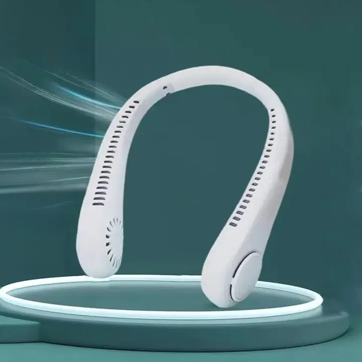 Portable USB Rechargeable 360° Cooling Hanging Personal Neck Fan with 3 ...