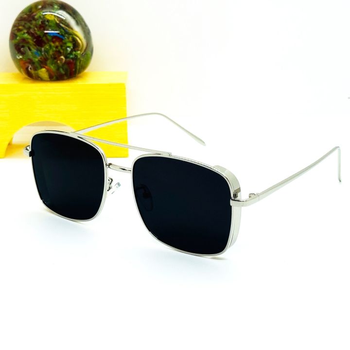 Silver Metal Thin Square Retro Trendy Sunglasses For Men | Daraz.com.np