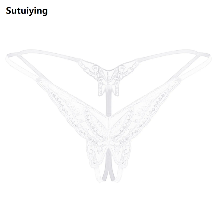 Sutuiying 【Poggioio】Women Sequin Micro Thong Lingerie Open Crotch G ...