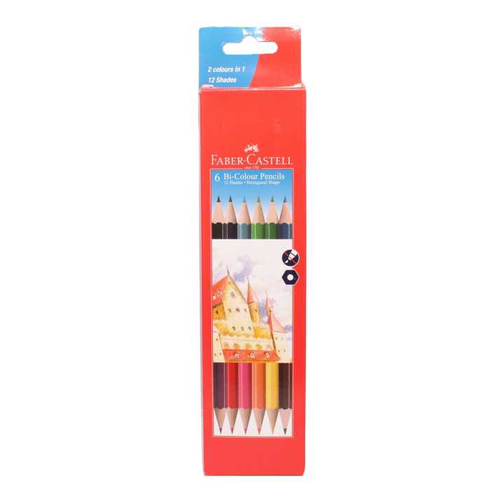 Faber Castell Bi-Color Pencil 6Pcs *12 Shades | Daraz.com.np