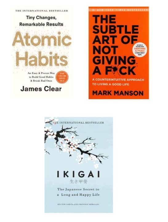 Atomic Habits The Subtle Art Of Not Giving A Fu K Ikigai Combo Of