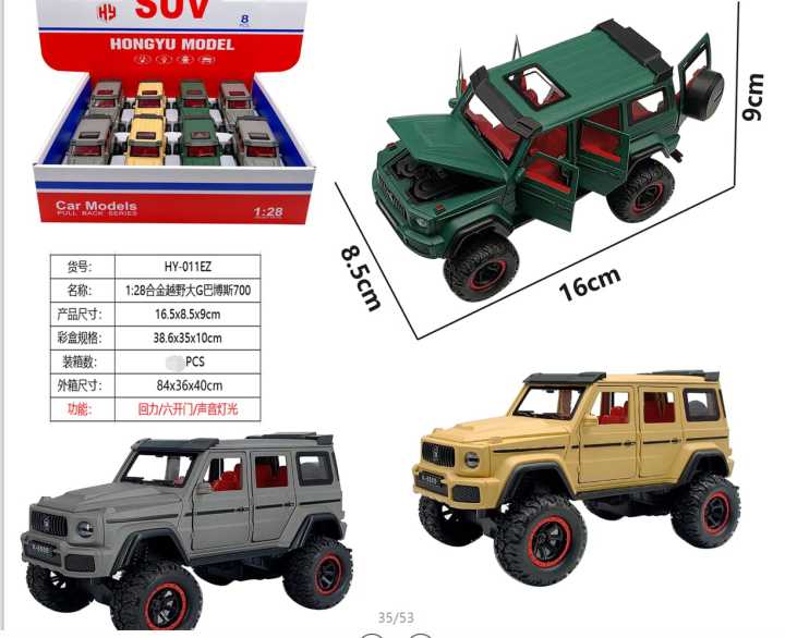 Die Cast Limited Edition Mercedes G Wagon 1:28 Scale Pull Back Metal ...