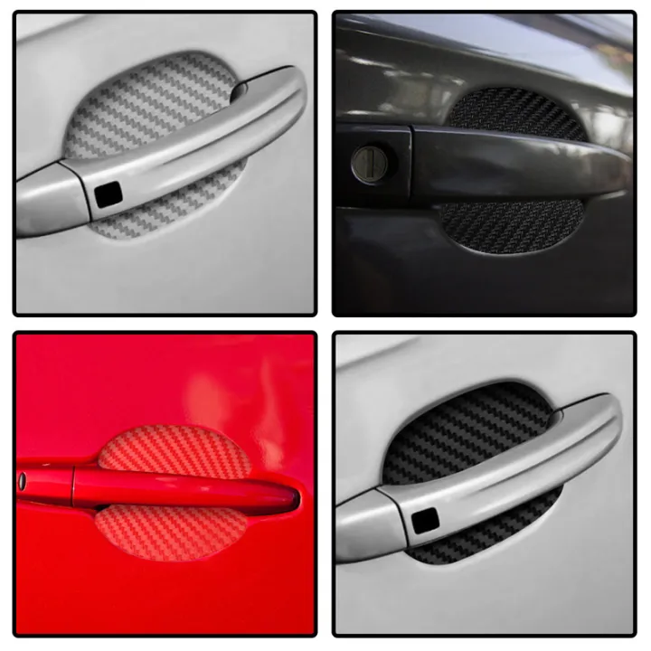 4Pcs/Set Car Door Sticker Carbon Fiber Scratches Resistant Cover Auto ...