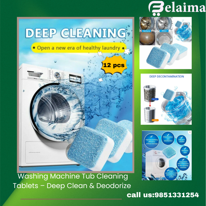 Washing Machine Tub Cleaning Tablets – Deep Clean & Deodorize (12 Pcs ...