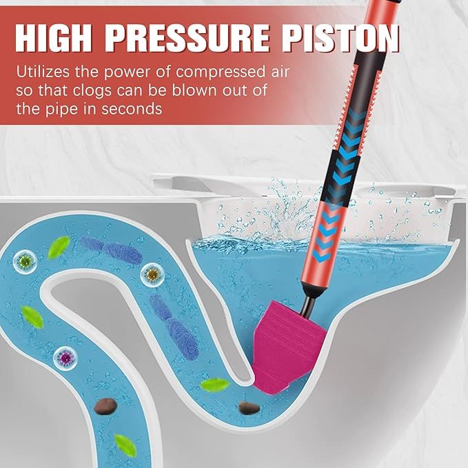 High Pressure Toilet Unblock One Shot Toilet Pipe Plunger,Upgraded ...