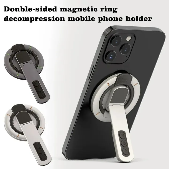 Universal Double-sided Magnetic Phone Holder 360° Rotatable Ultra-thin ...