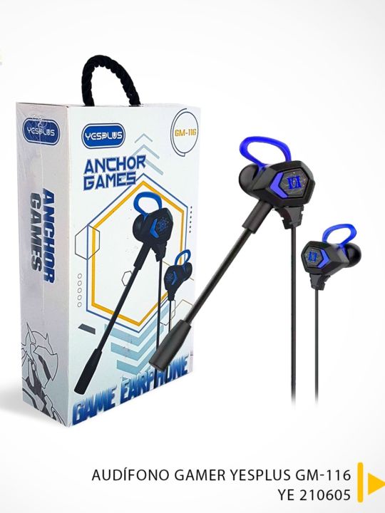 YESPLUS GM-116 Anchor Gaming Earphone 2 Mic 4D Sound 3.5MM Jack | Daraz ...