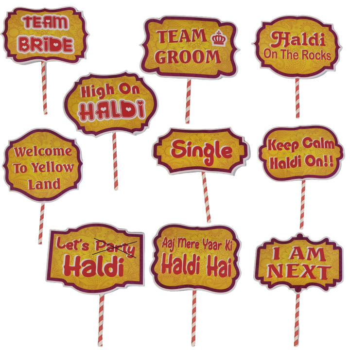 1 Set(10 Pcs Party Props For Haldi And Mehndi Inside Packet) | Daraz.com.np
