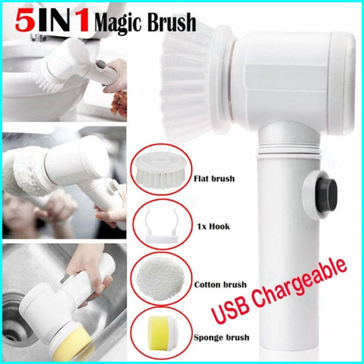 5 in 1 Magic Brush Nylon Bathtub Electric Multi-Functional Household ...