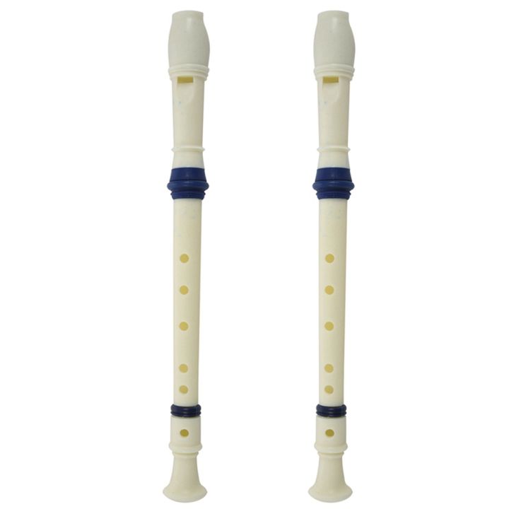 JINMY 2X Music Instrument 6 Holes Soprano Flute Recorder White Blue ...
