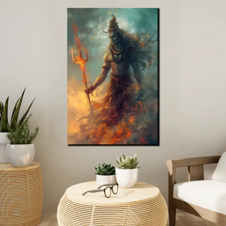 Single Panel Lord Shiva Print | HQ | 24 inch X 36 inch | Tightly ...