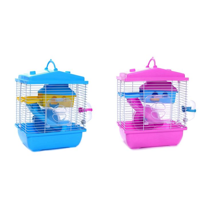 fasdaga 2x Pet Cage Hamster Cottage with Transparent Skylight Double ...
