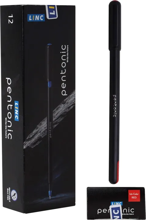Pentonic Premium Ball Point Pen - 0.7mm 12 pens (RED) | Daraz.com.np