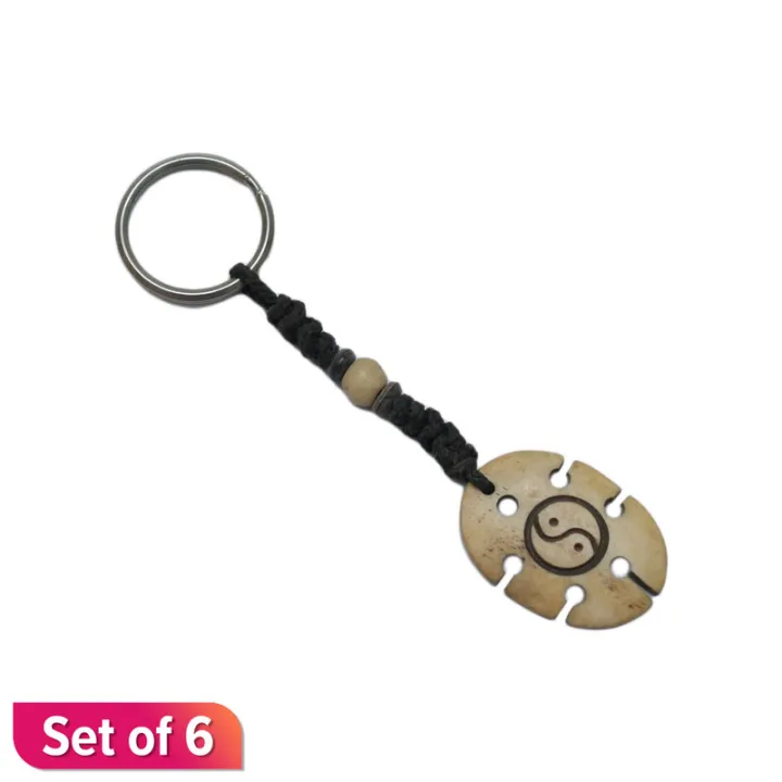 Peace Sign Oval Shape Key Ring Set Of 6 | Daraz.com.np